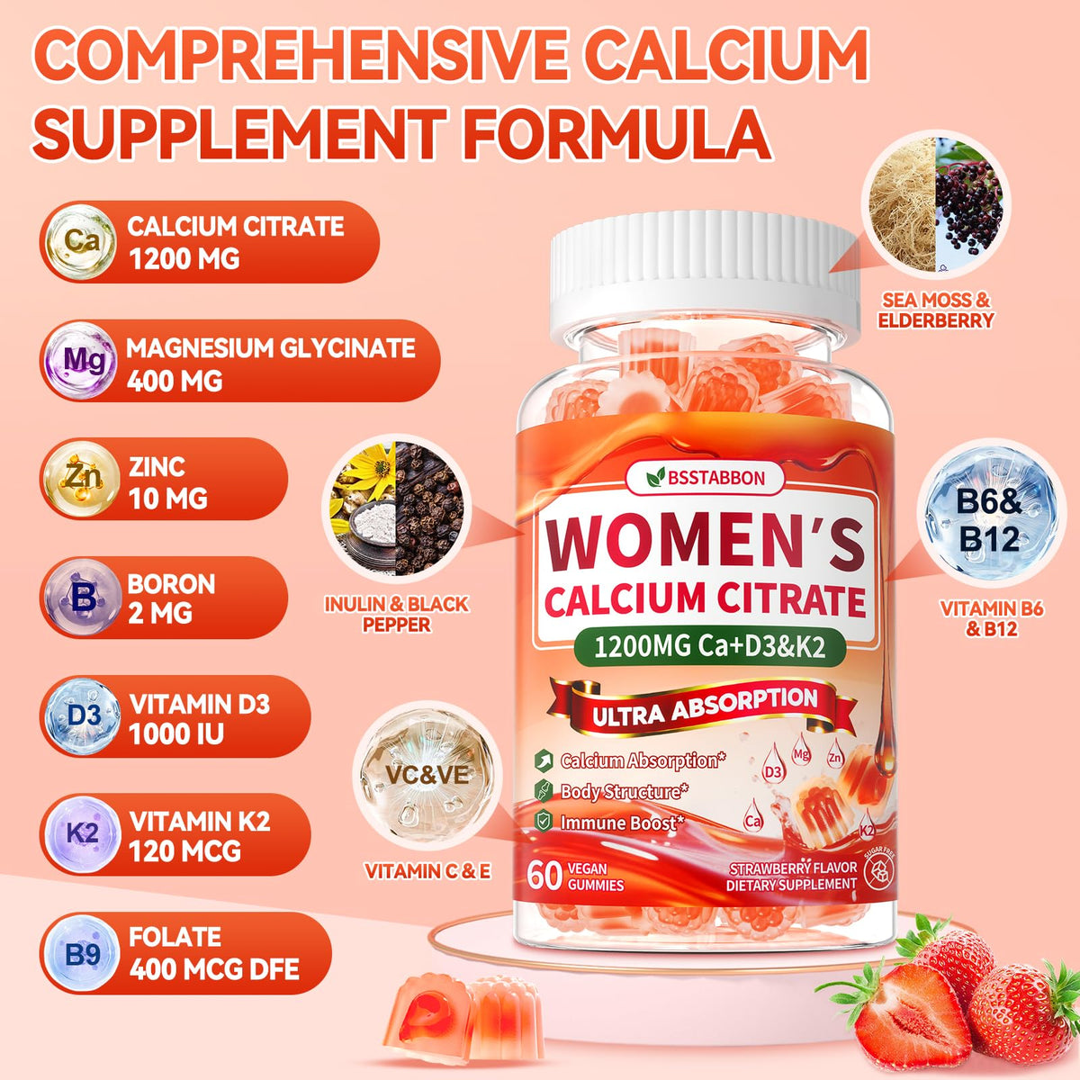 Delicious calcium gummies for daily nutrition