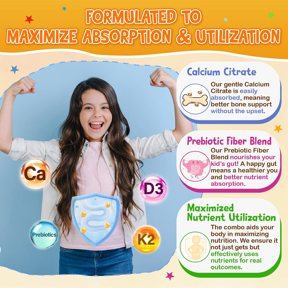 Delicious calcium gummies for healthy growth