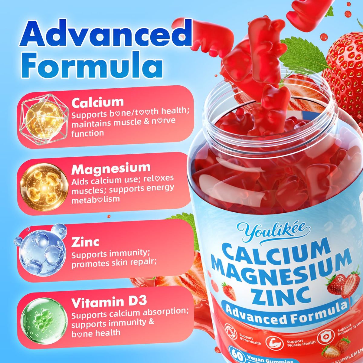 Delicious calcium gummies for strong bones
