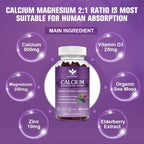 delicious calcium gummies with magnesium and zinc