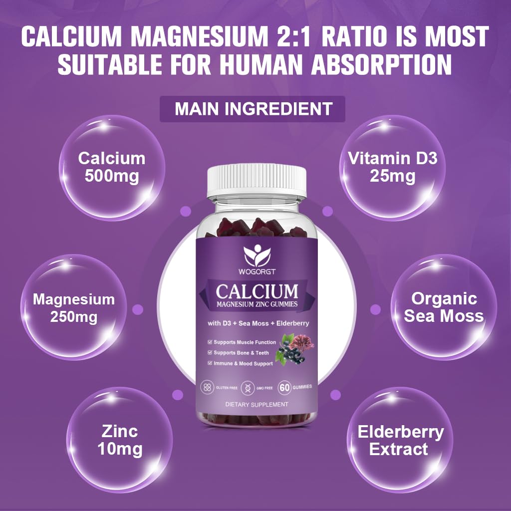delicious calcium gummies with magnesium and zinc