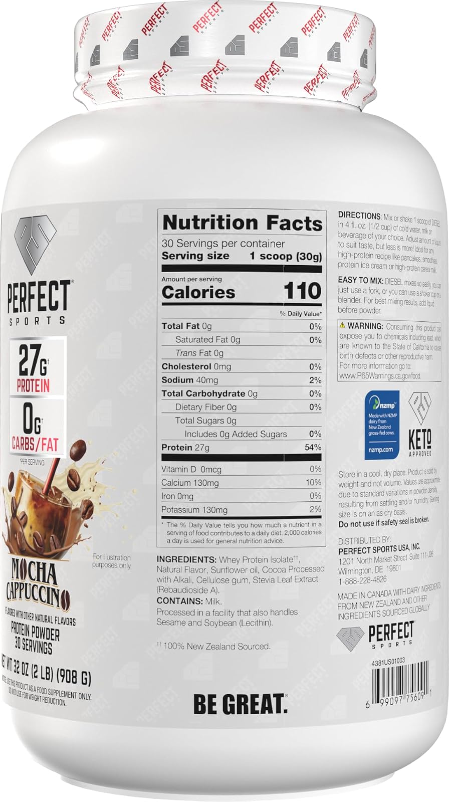 delicious cappuccino flavour protein powder