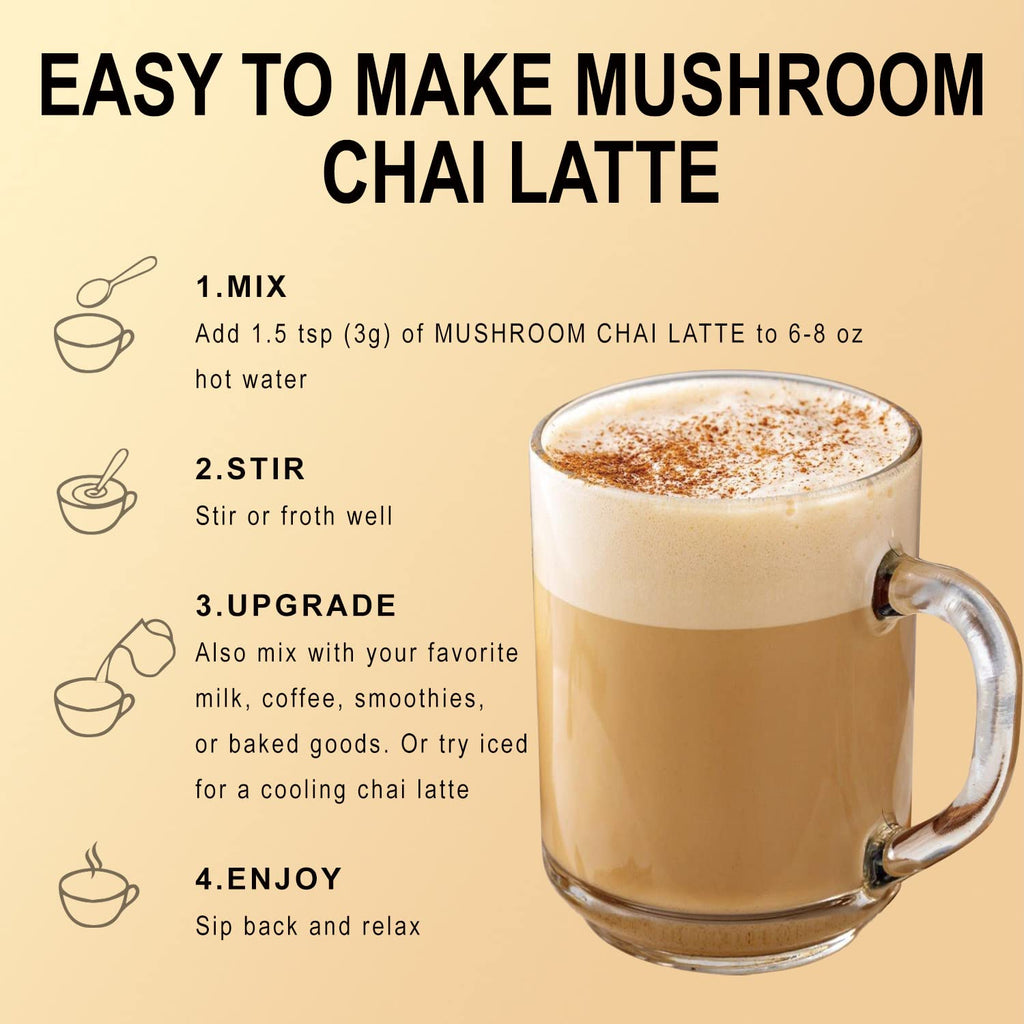 Delicious chai with medicinal mushrooms