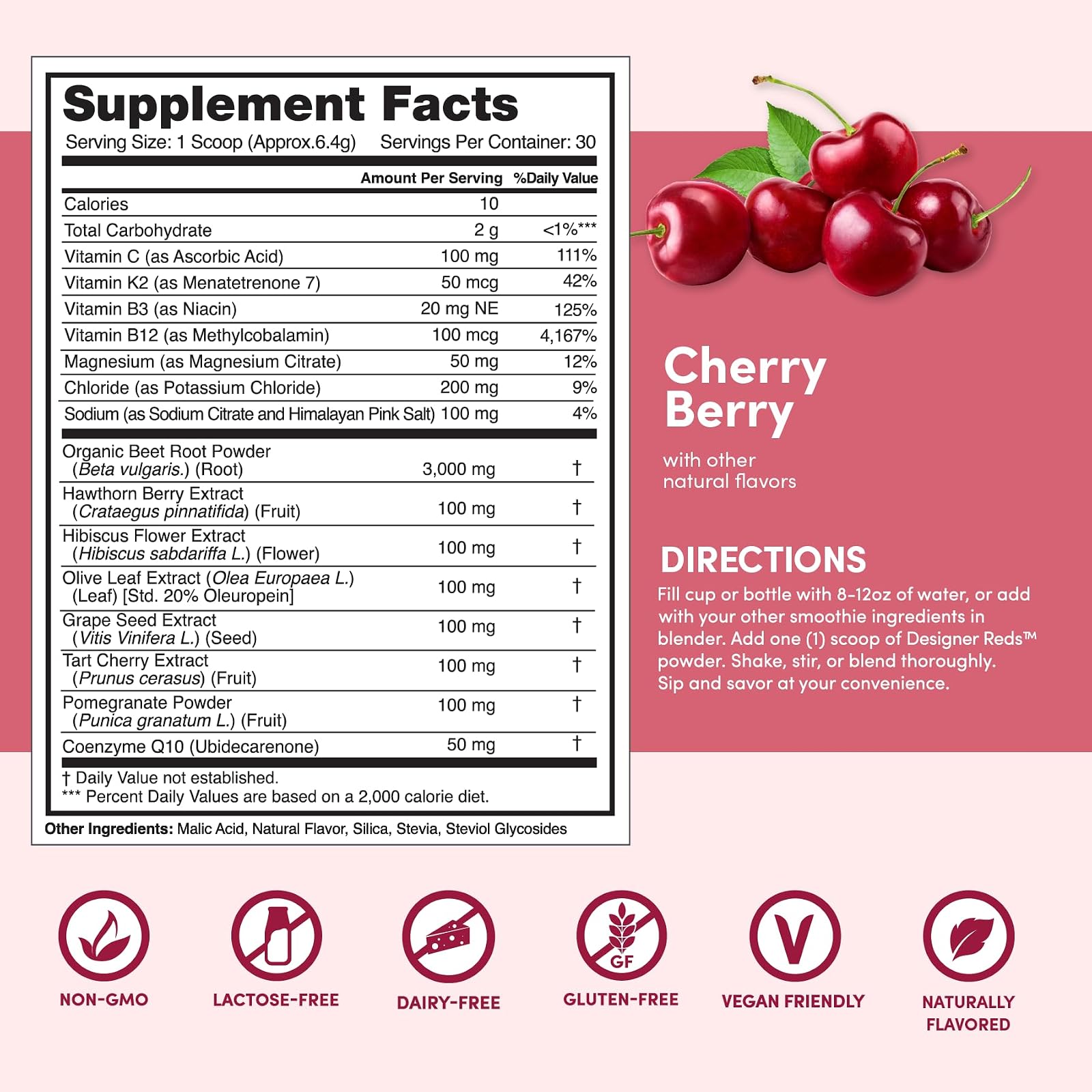 delicious cherry berry smoothie powder