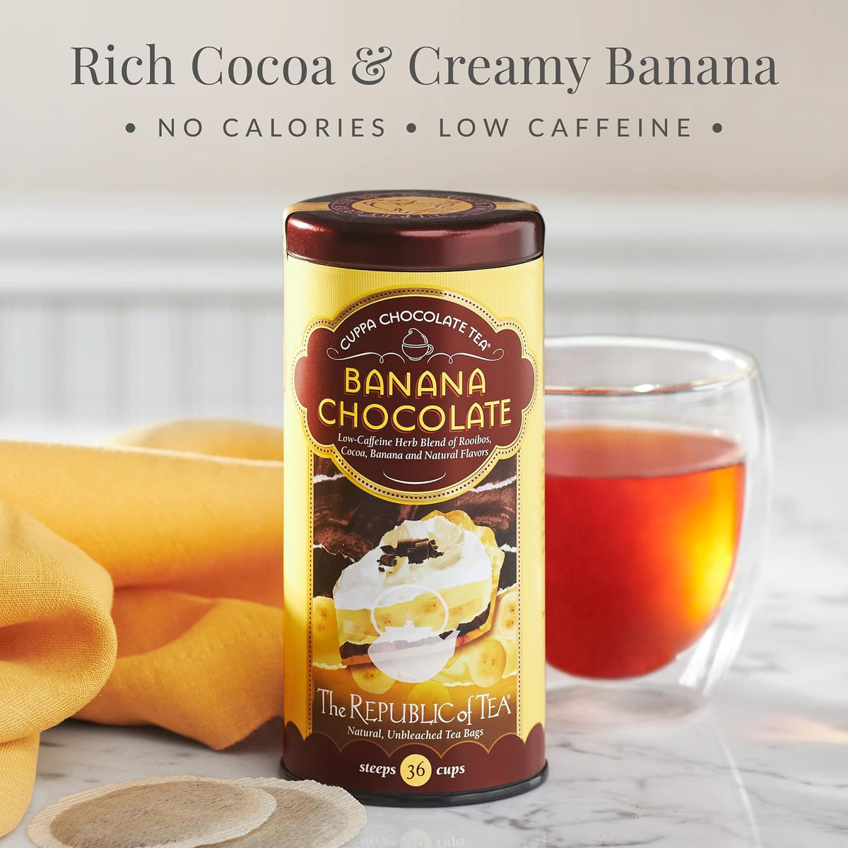 Delicious chocolate banana herbal infusion