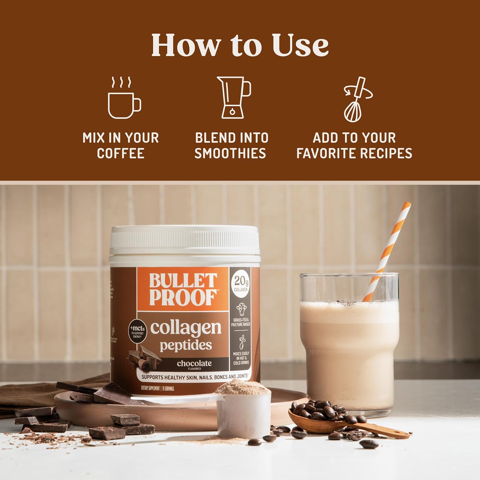 Delicious chocolate collagen supplement