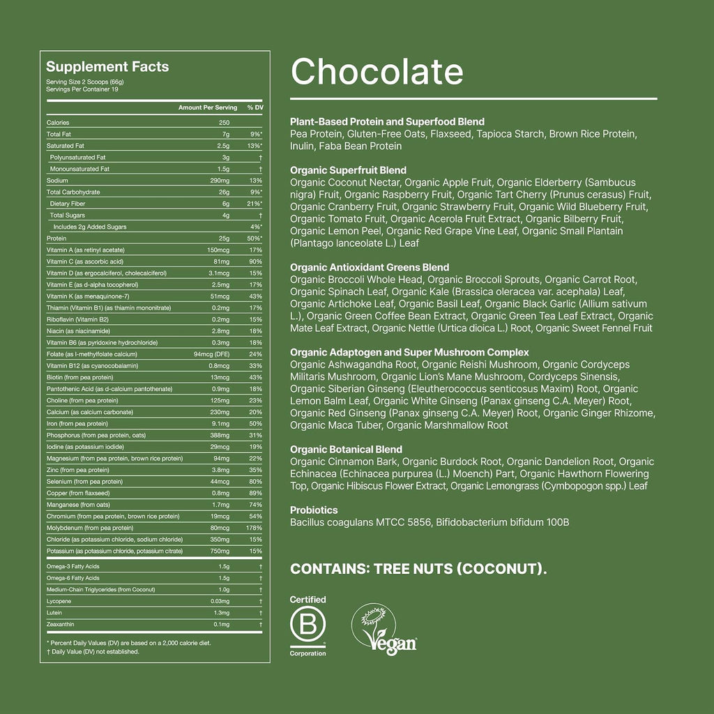 delicious chocolate flavour protein supplement