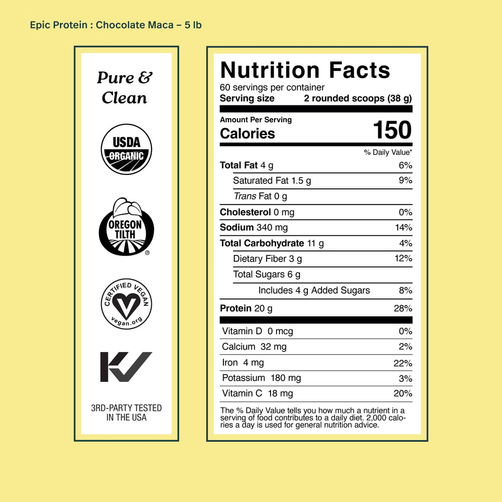 delicious chocolate maca protein supplement