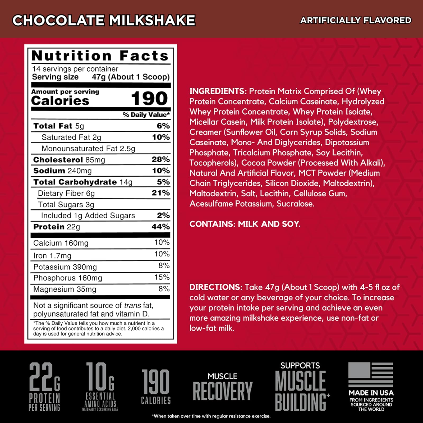 delicious chocolate milkshake protein supplement