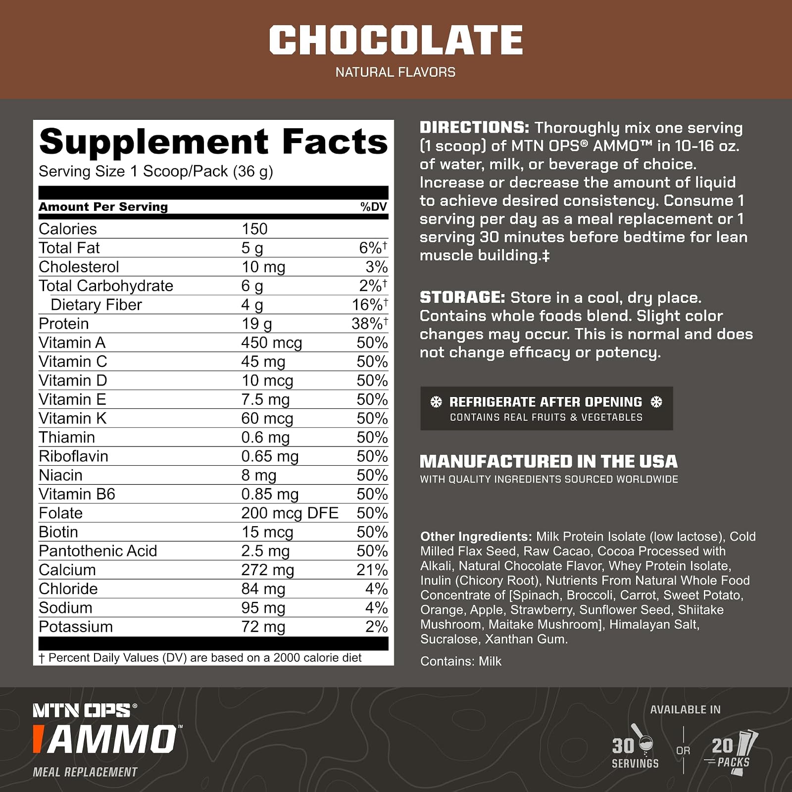 delicious chocolate protein shake mix