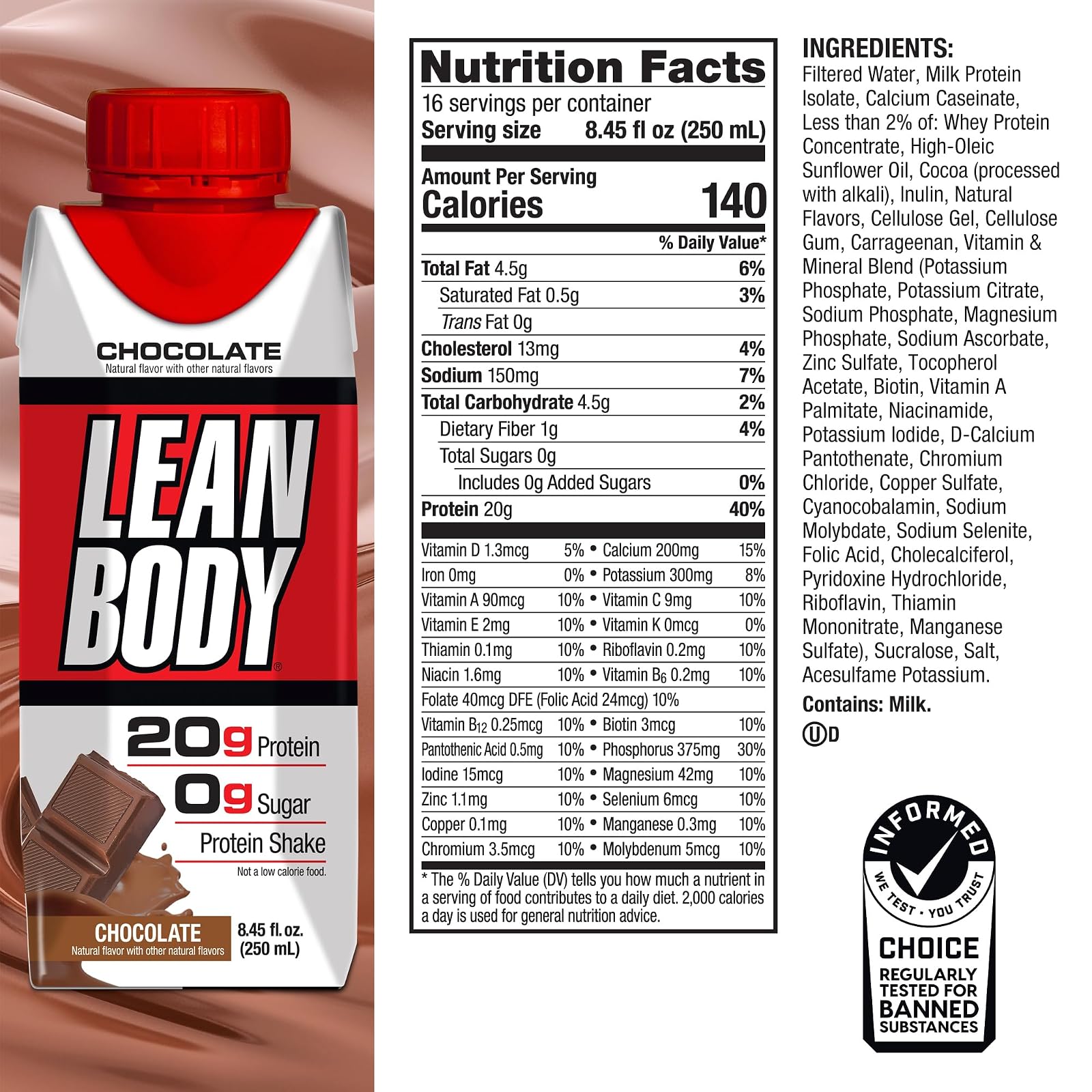 delicious chocolate protein shake