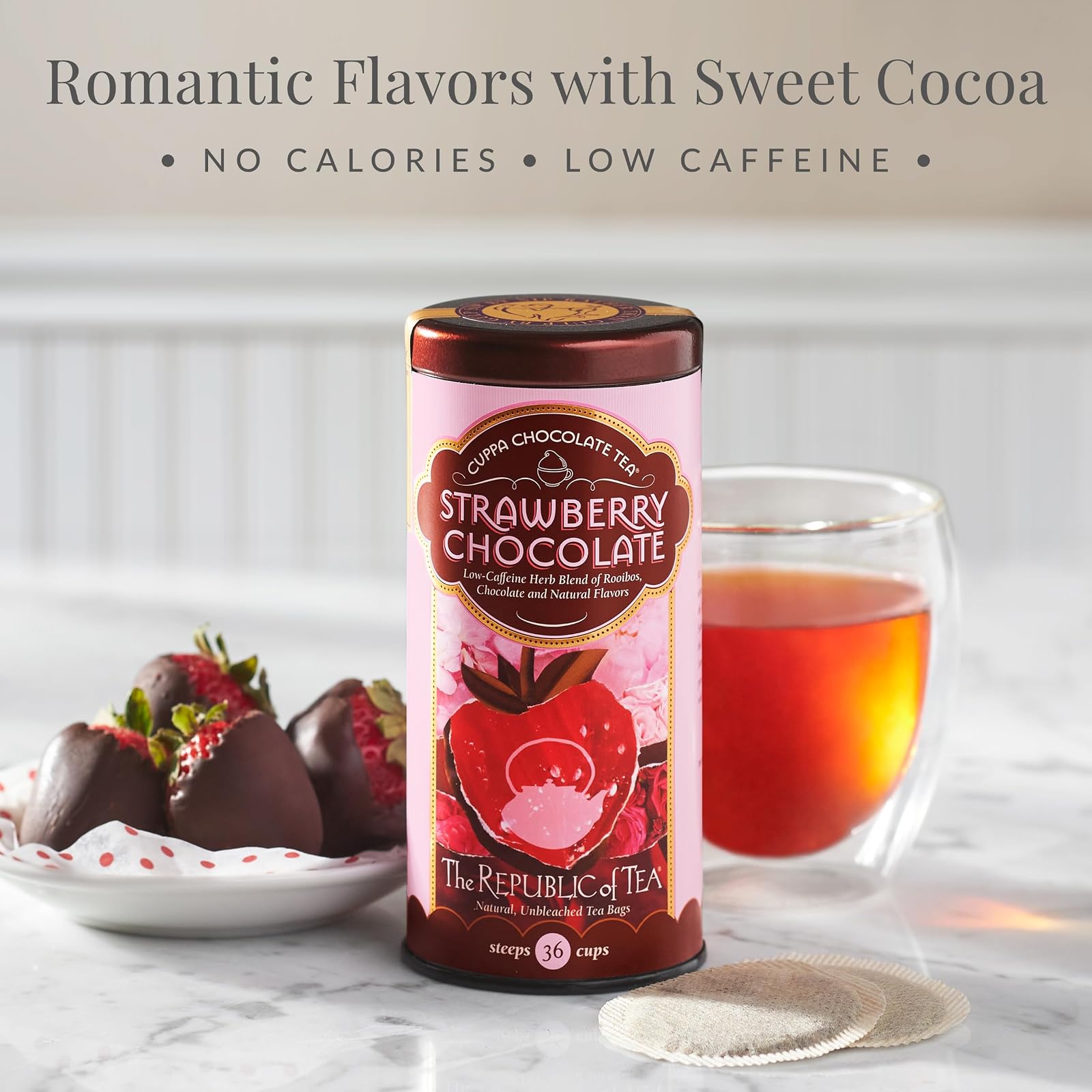 delicious chocolate strawberry tea bags