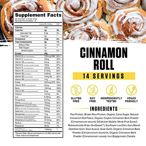 delicious cinnamon roll plant based protein