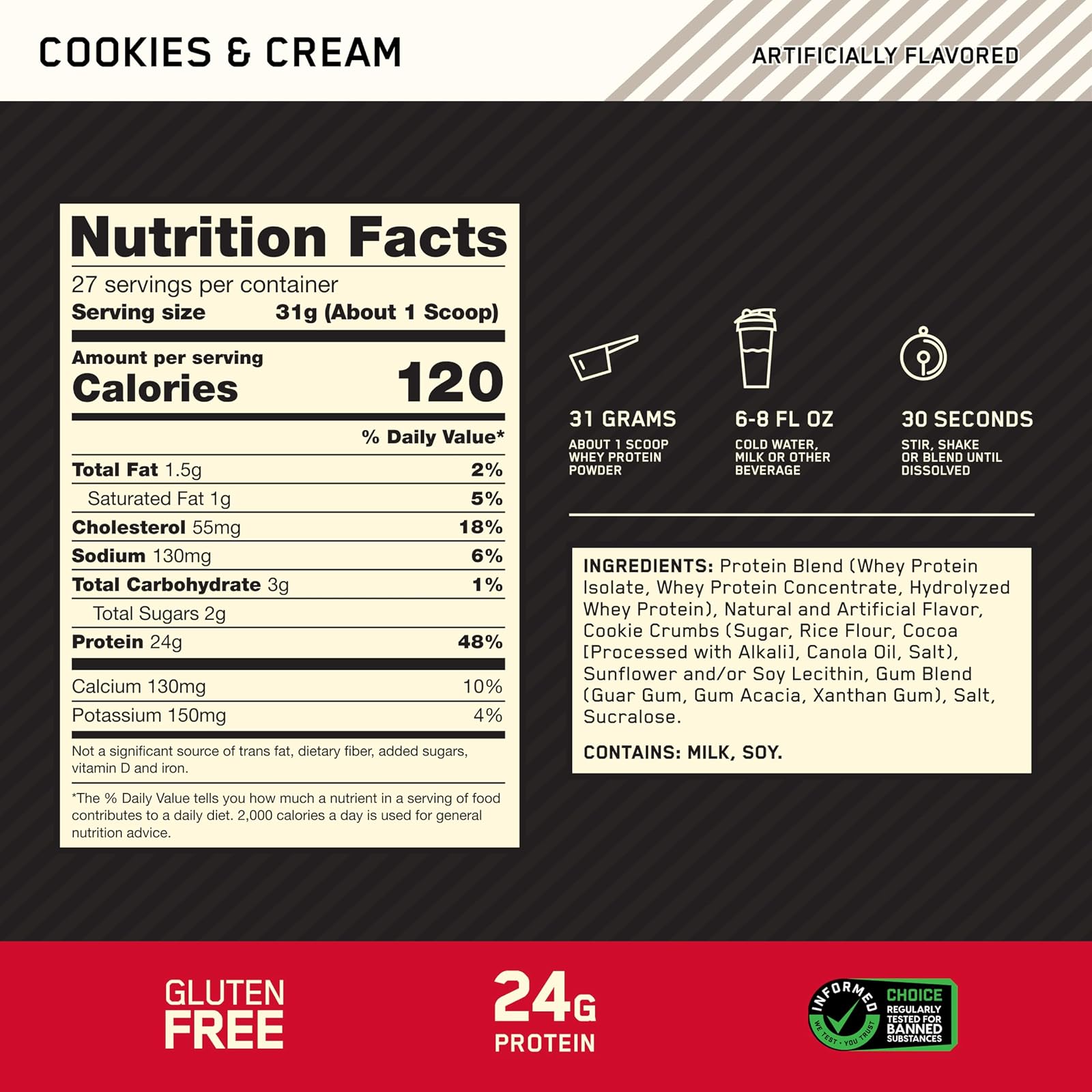 delicious cookies and cream whey protein powder