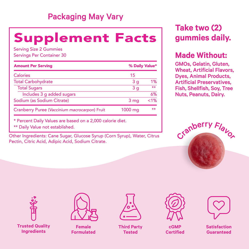 delicious cranberry flavored gummies