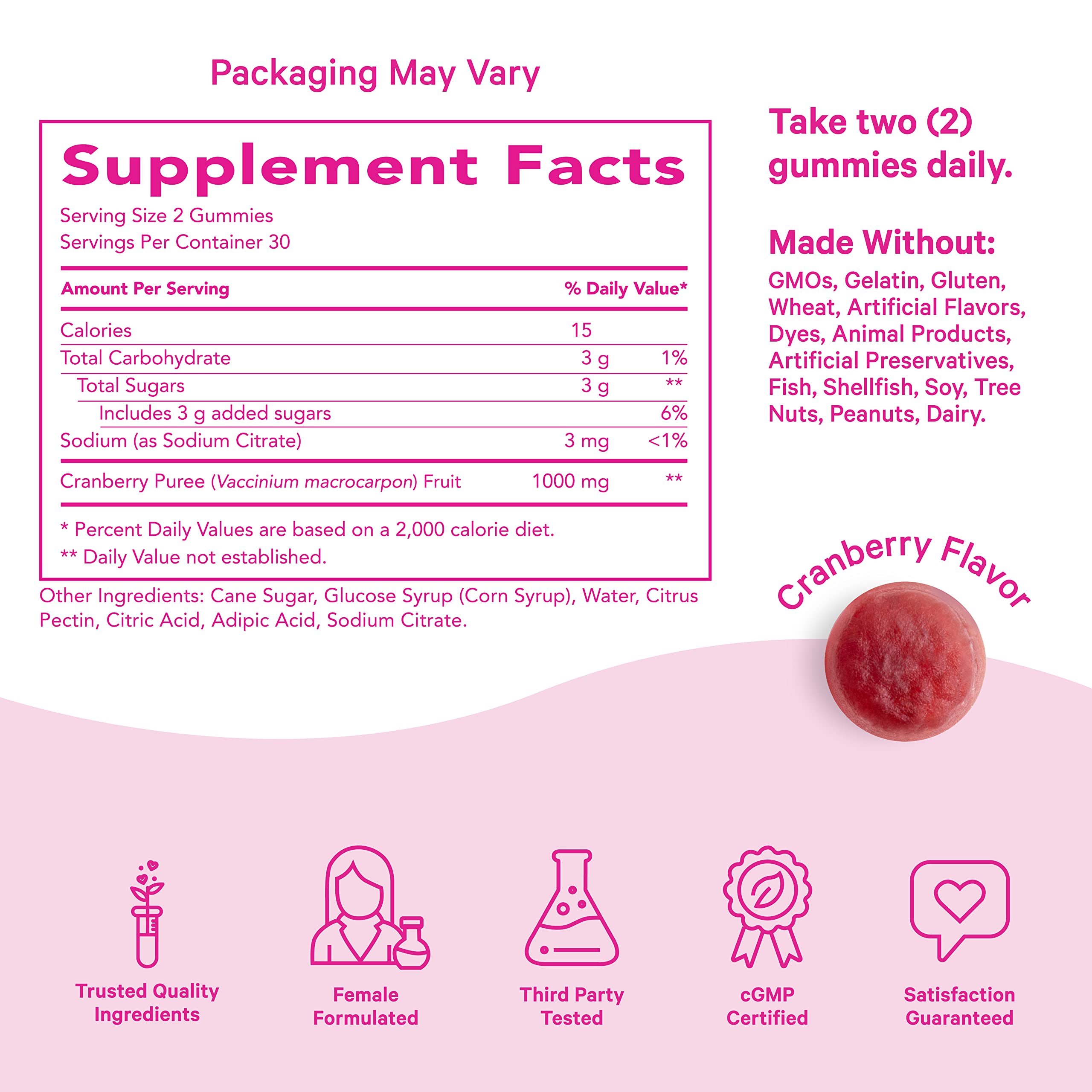 delicious cranberry flavored gummies