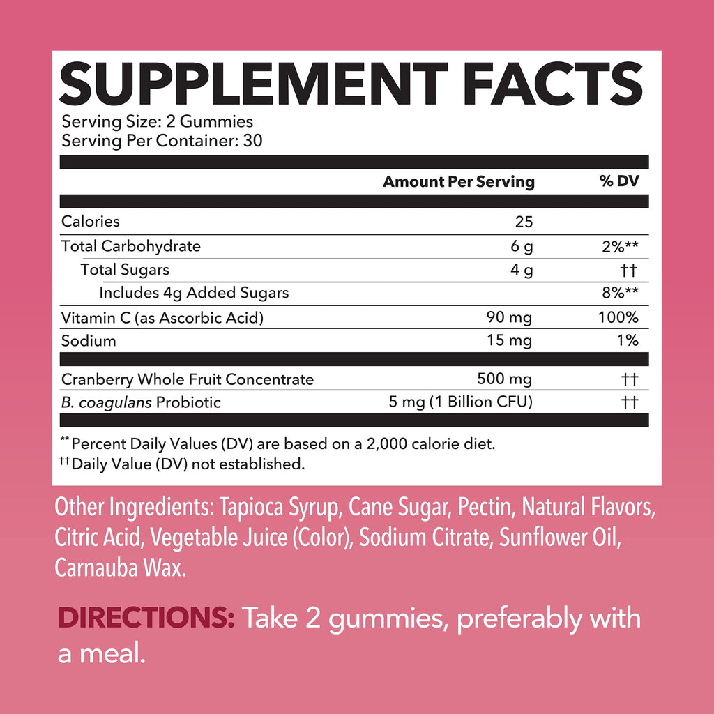 Delicious cranberry fruit extract gummies