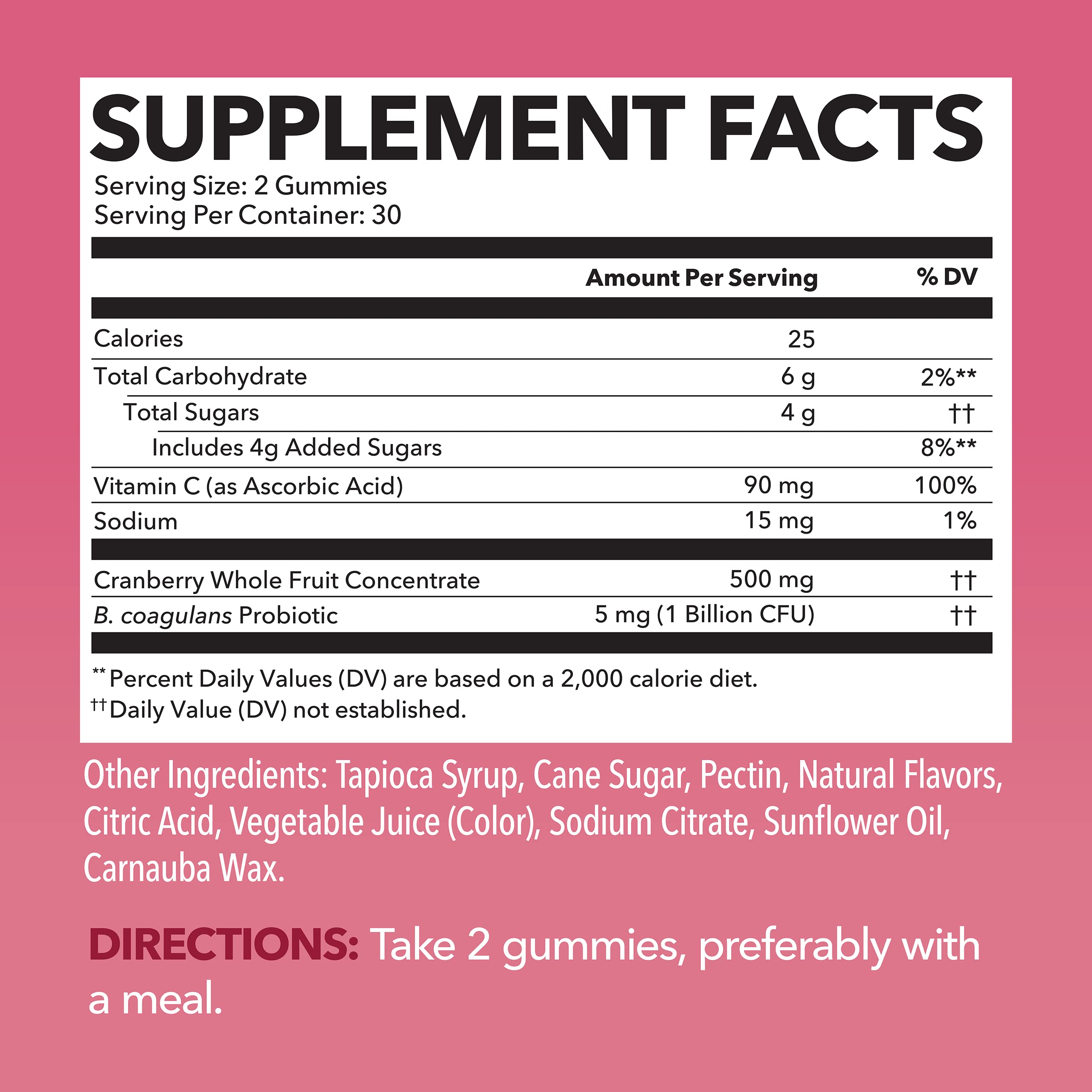 Delicious cranberry fruit extract gummies