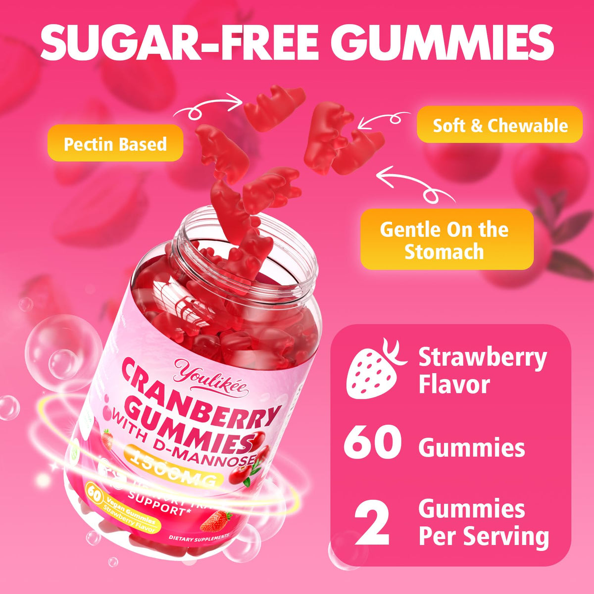 Delicious cranberry gummies for kids