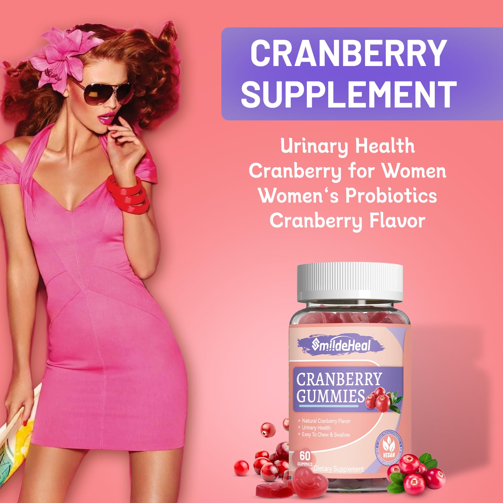Delicious cranberry gummy vitamins