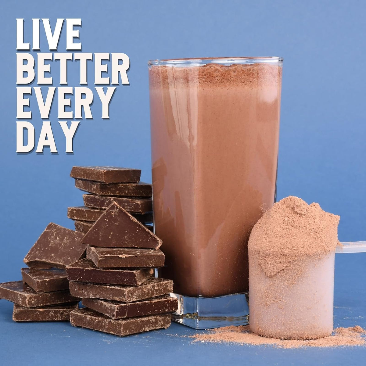 delicious dark chocolate protein shake