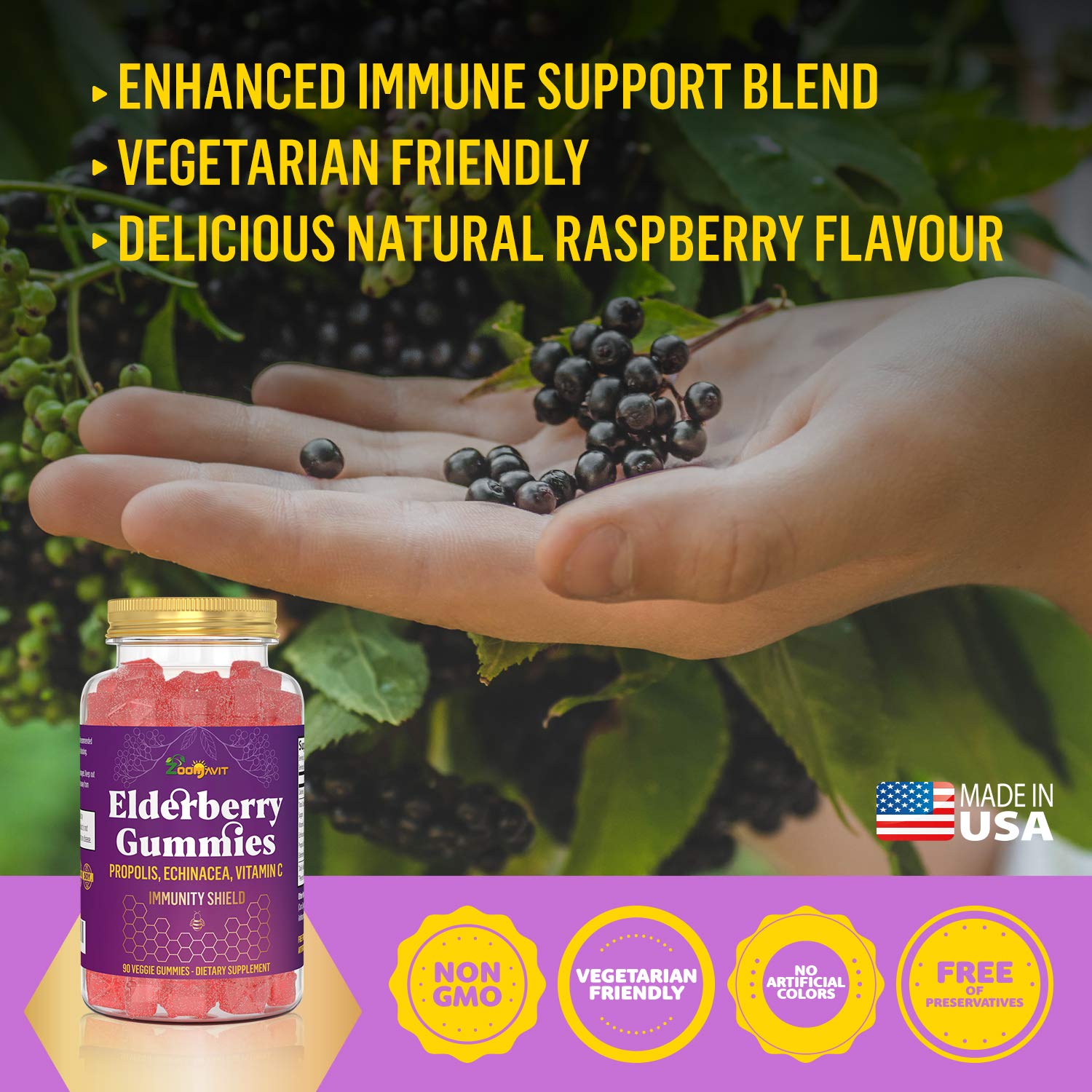 Delicious elderberry gummies for health