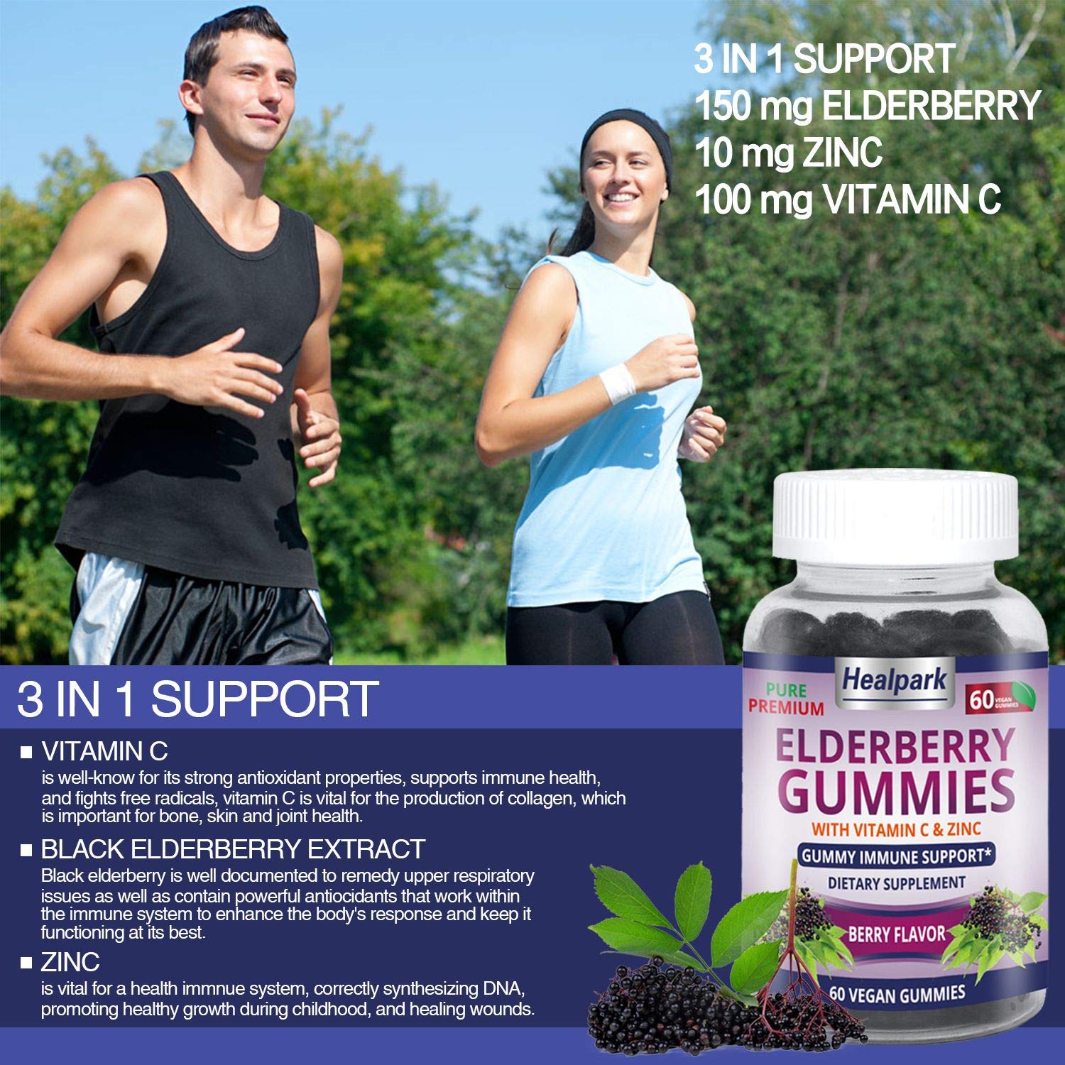 delicious elderberry gummy supplement