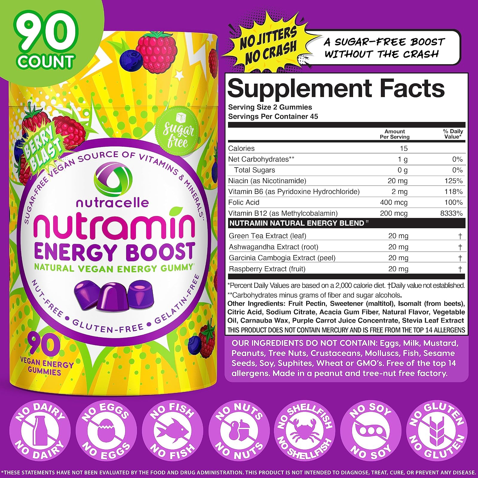 Delicious energy gummies for adults