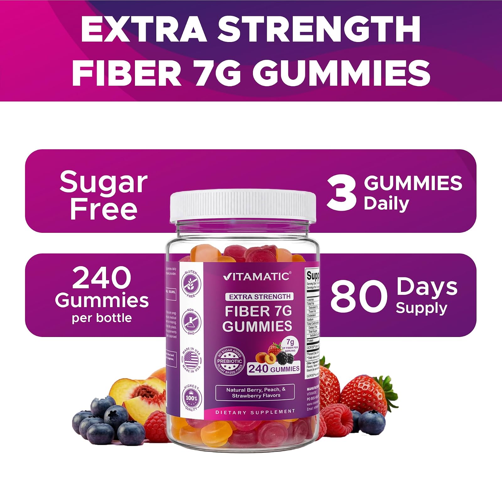 Delicious fiber gummies for daily use