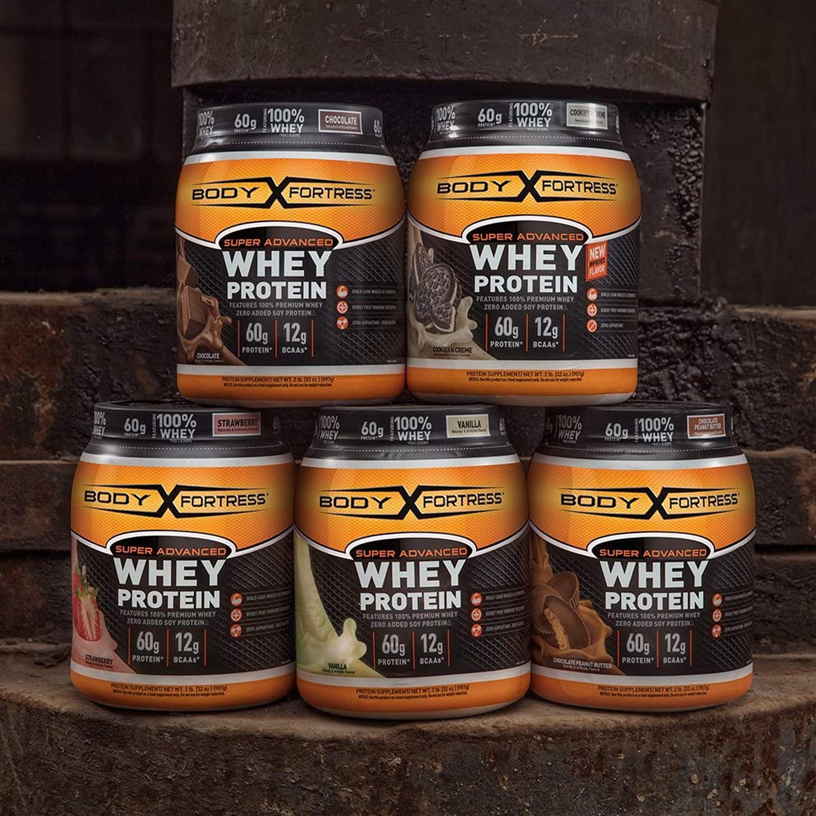 Delicious flavours of Body Fortress weight gainers
