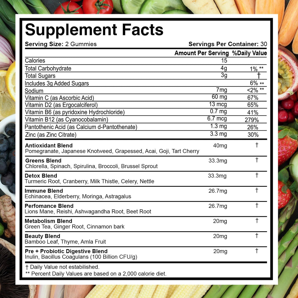 delicious fruits and veggies chews