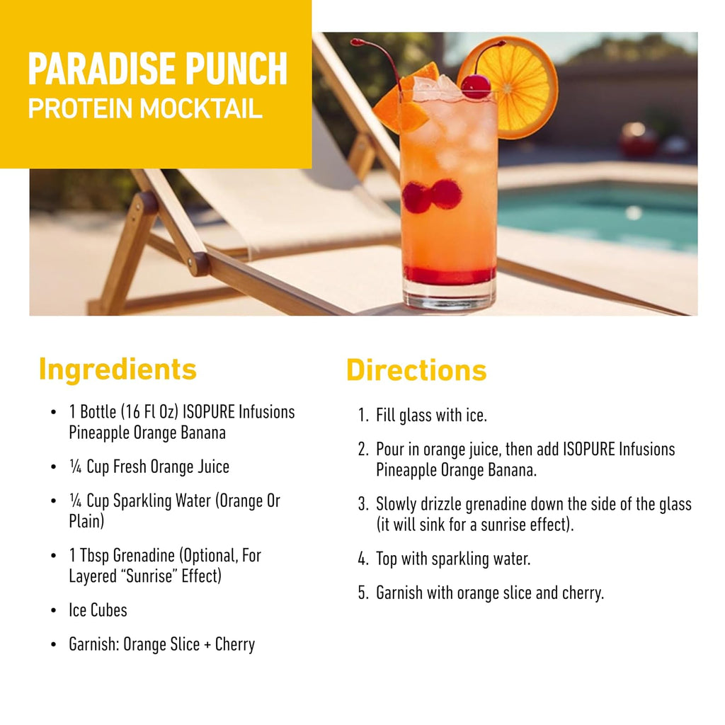 Delicious fruity whey protein drink