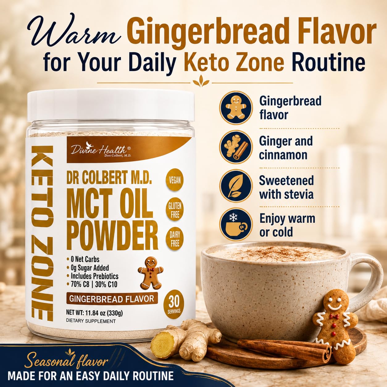 Delicious gingerbread MCT oil powder