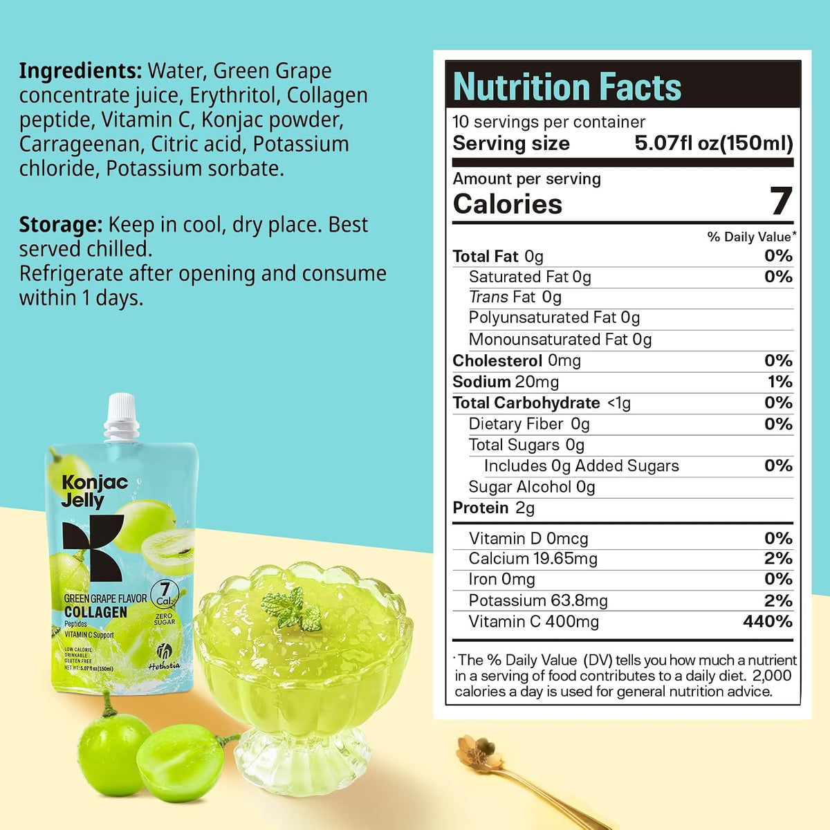 delicious green grape flavour jelly