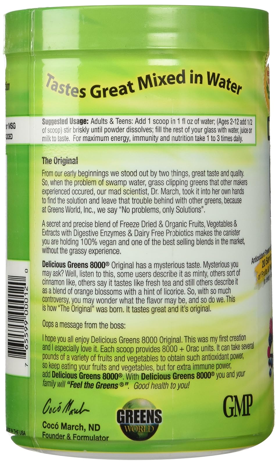 Delicious Greens 8000 organic health boost