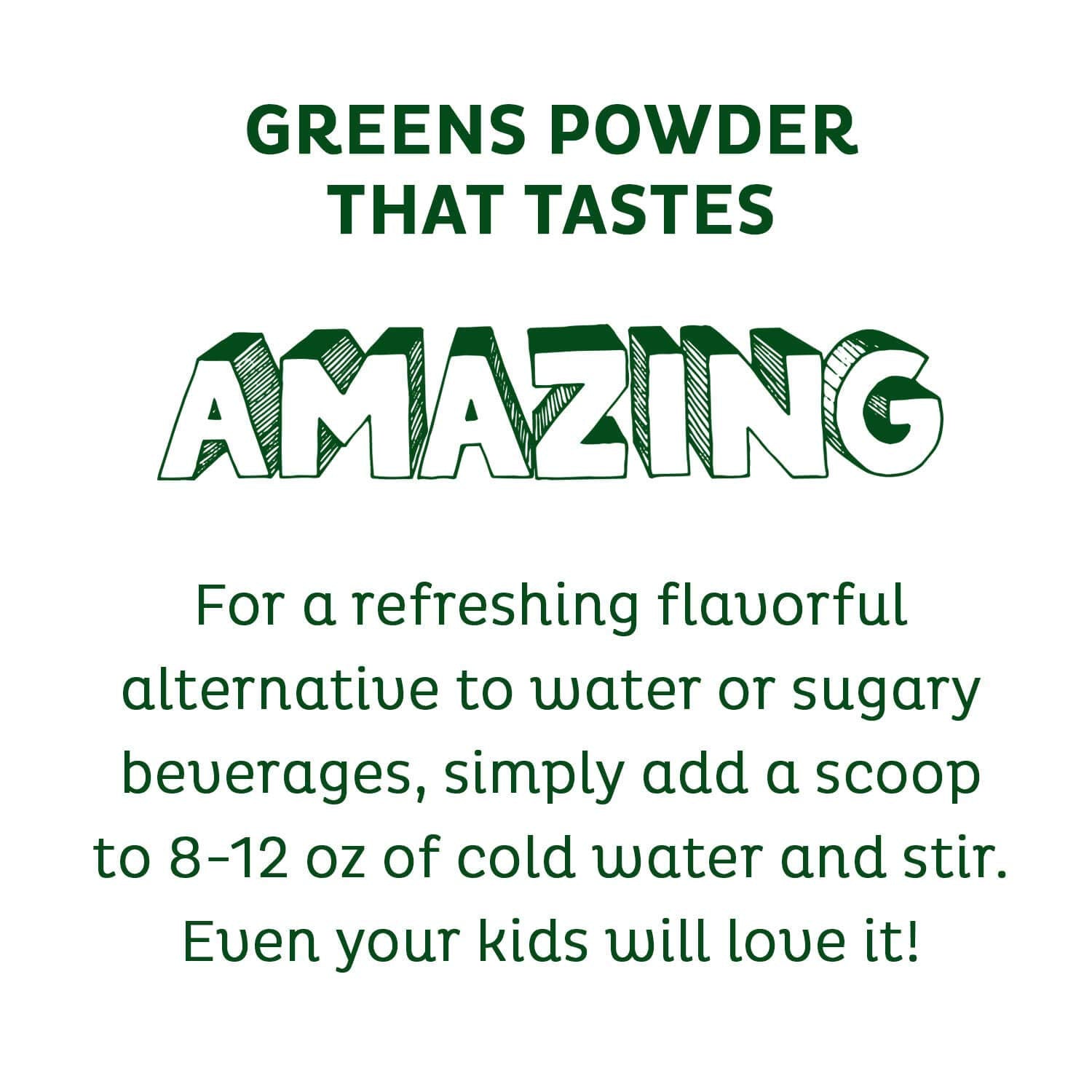 Delicious greens powder with chlorella