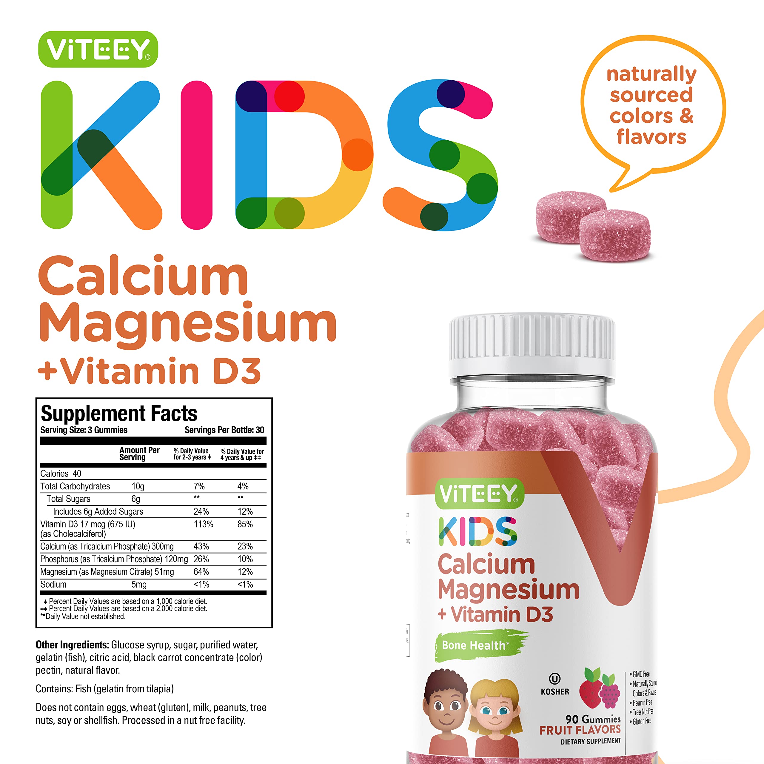 Delicious gummies for daily calcium intake