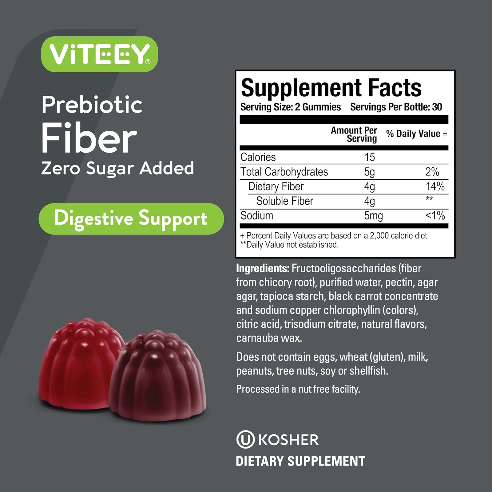Delicious gummies for daily fiber intake