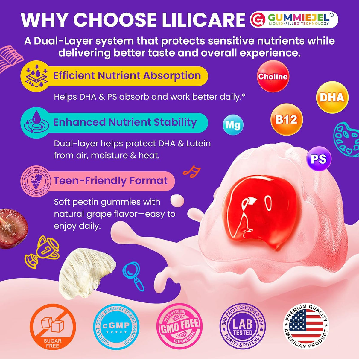 Delicious gummies for daily nutrition