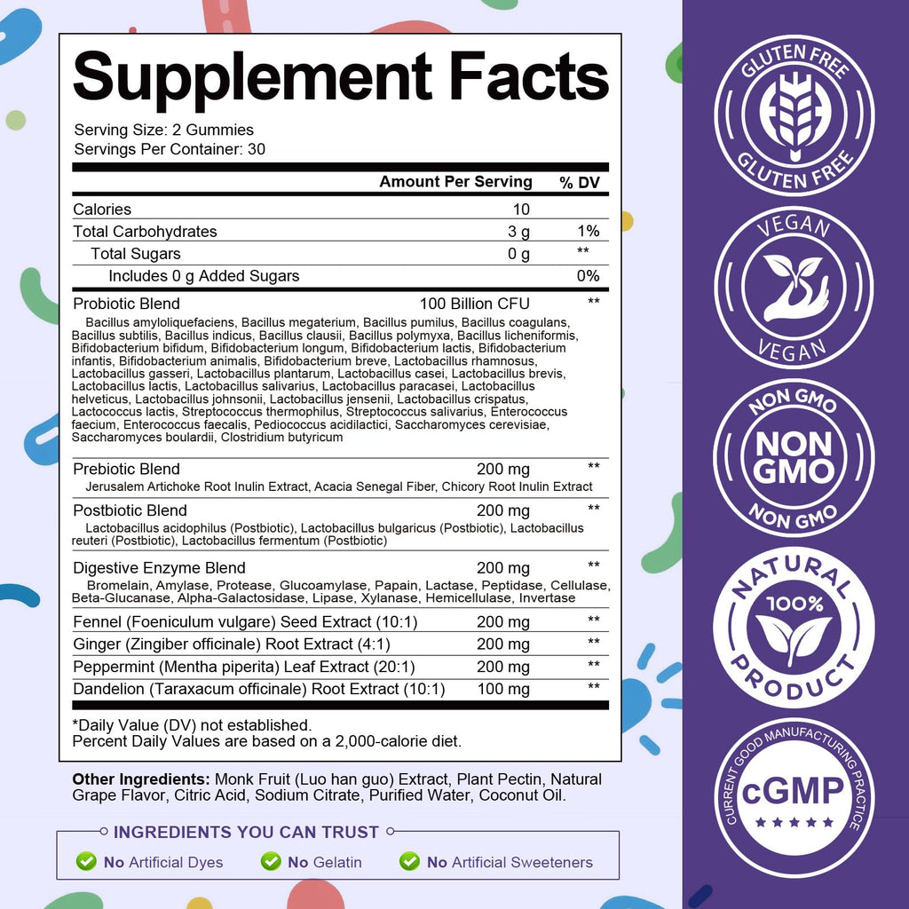Delicious gummies for digestive wellness