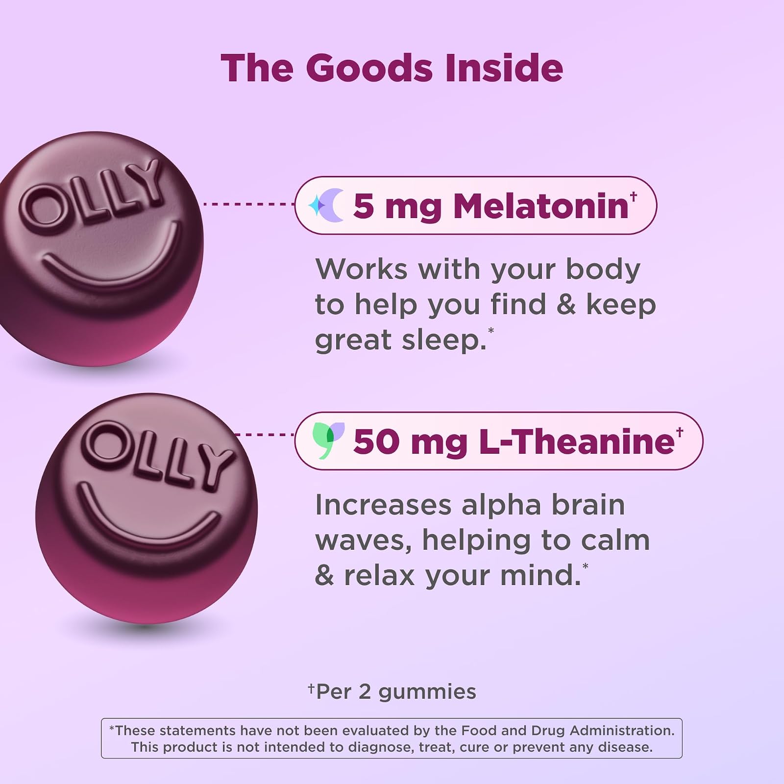Delicious gummies for nighttime calm