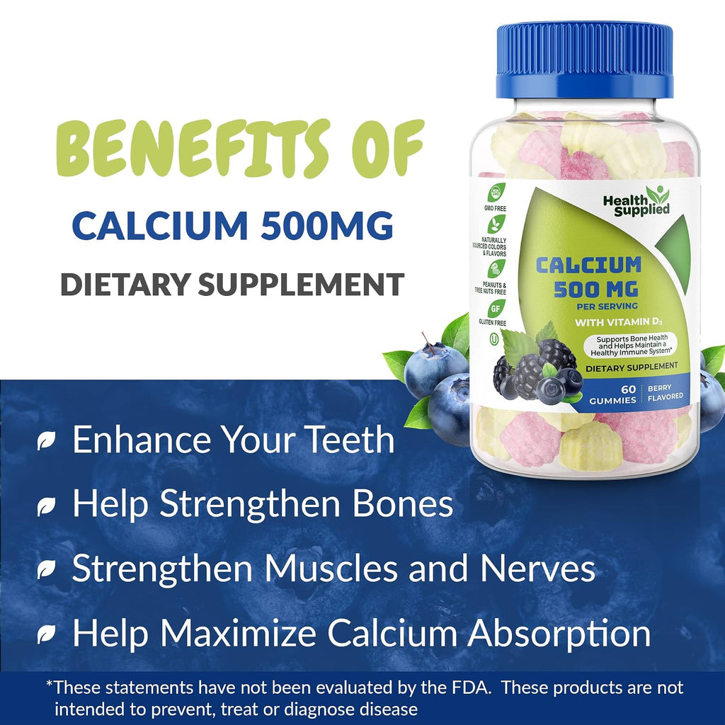 Delicious gummies with calcium and vitamin D