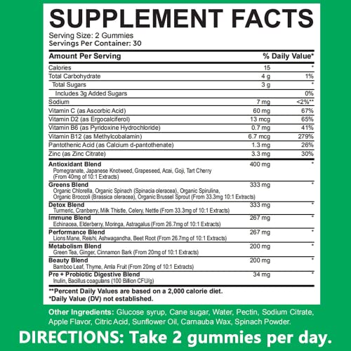 delicious gummies with chlorella and fruits