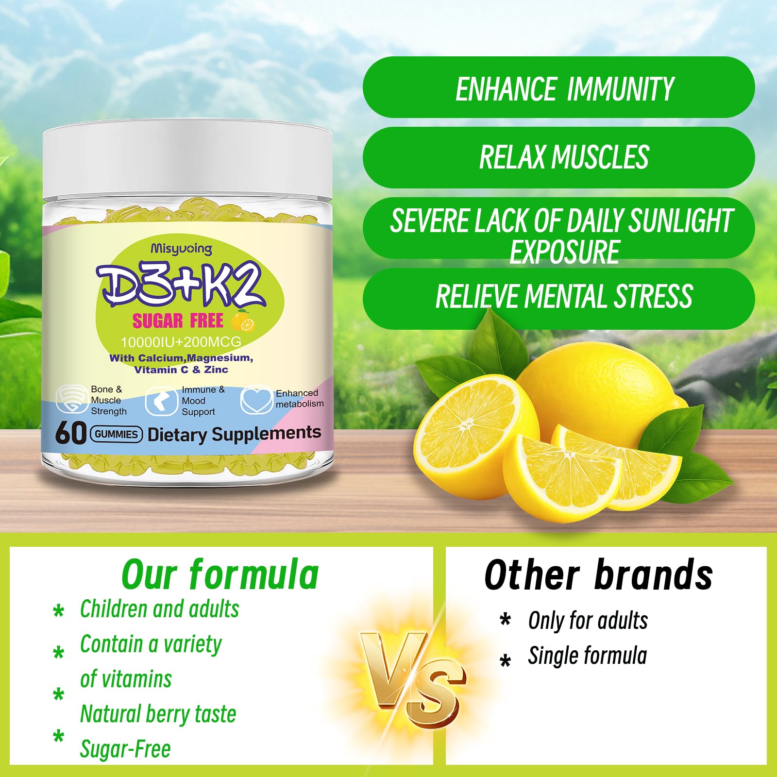 Delicious gummies with Vitamin D and K2