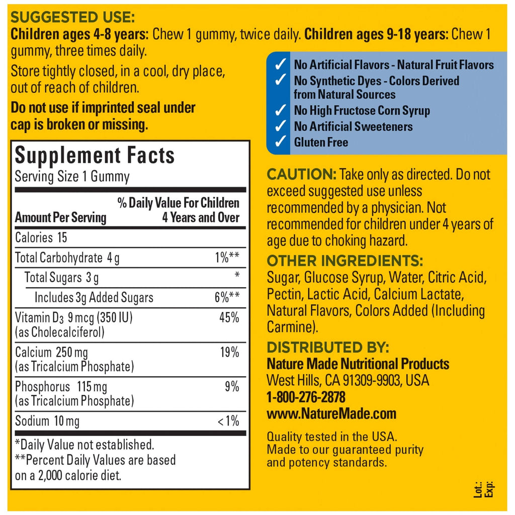 Delicious gummy calcium for children