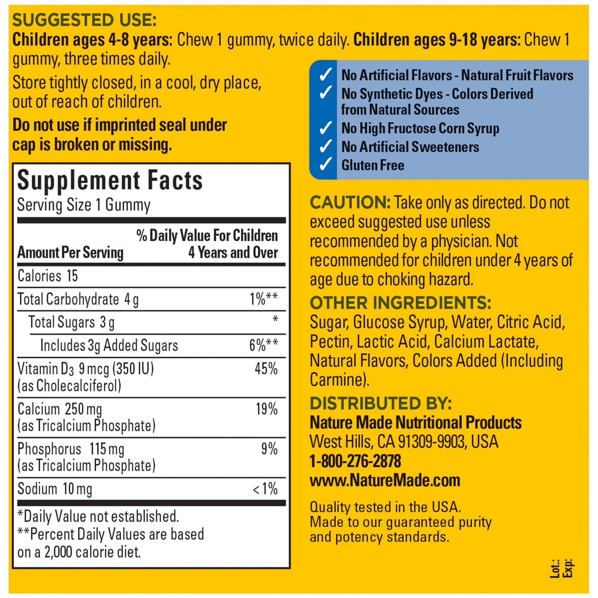 Delicious gummy calcium for children