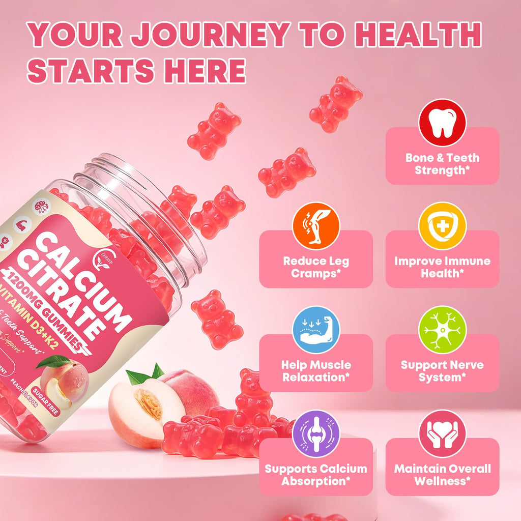 Delicious gummy vitamins with calcium