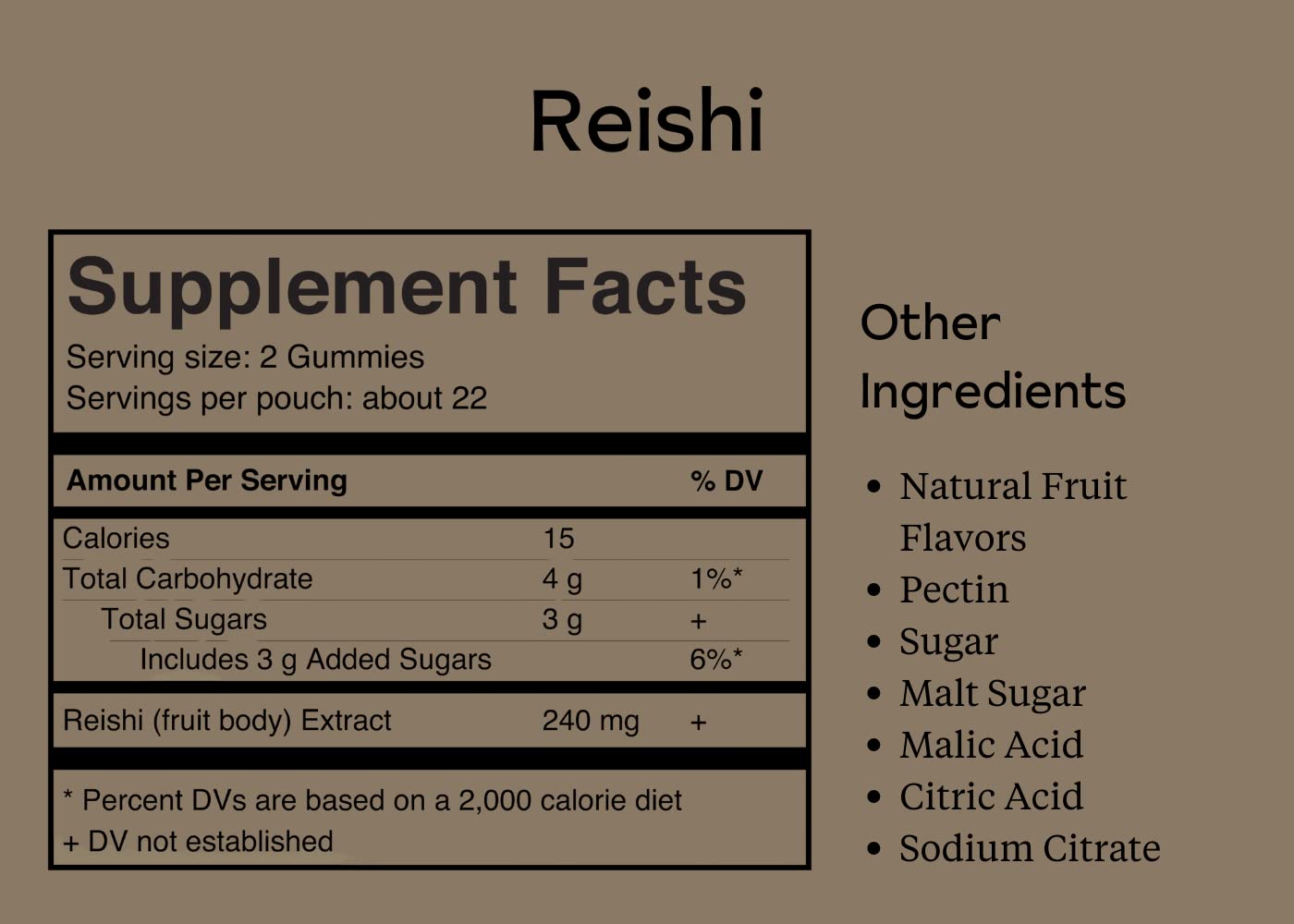Delicious gummy vitamins with reishi