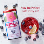 Delicious hibiscus blueberry infusion