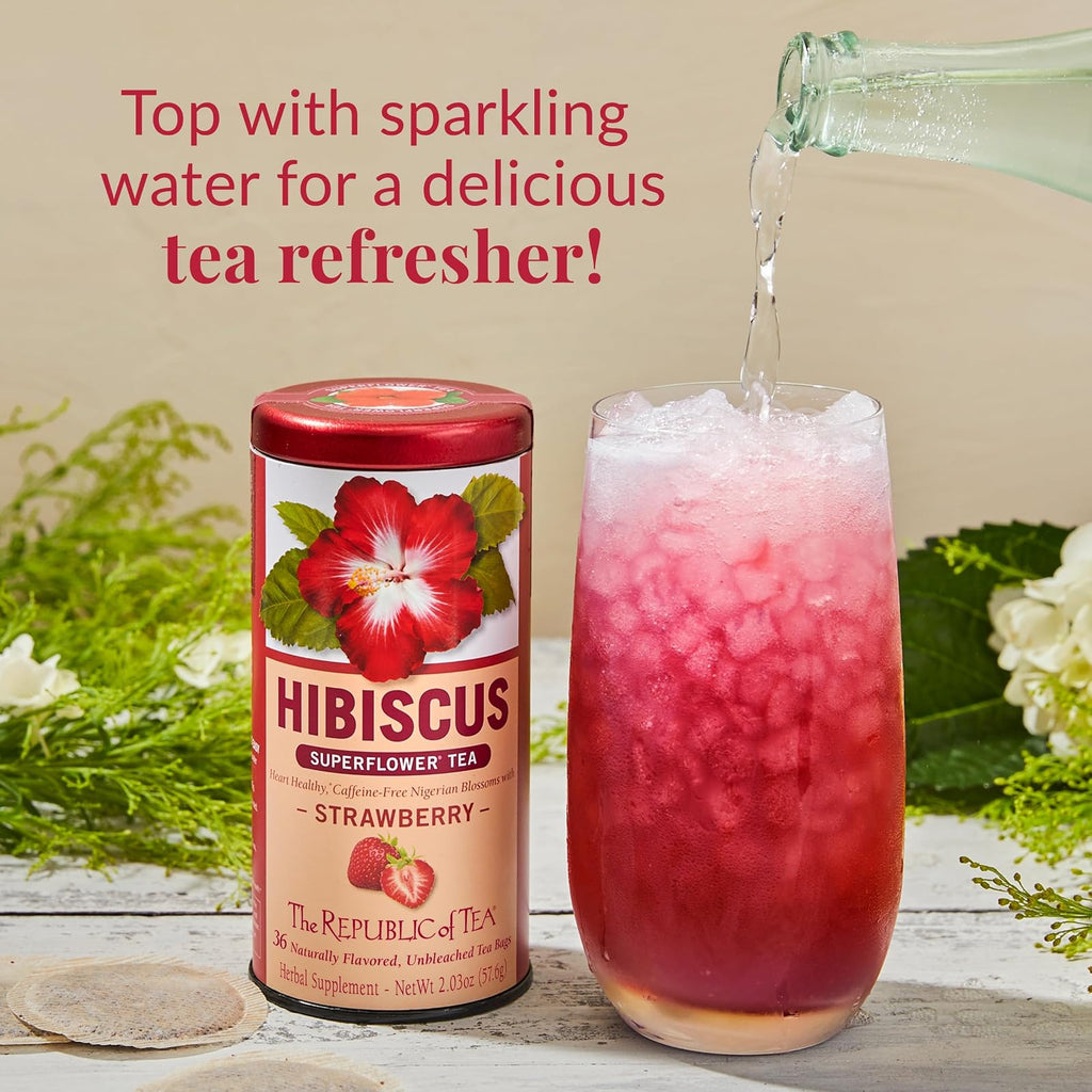 Delicious hibiscus strawberry tea infusion